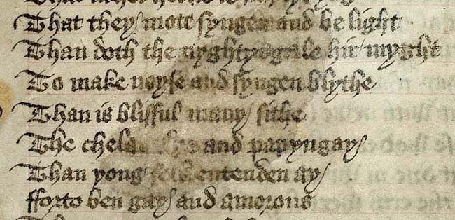 The Romaunt of the Rose - Folio 1 verso (detail)